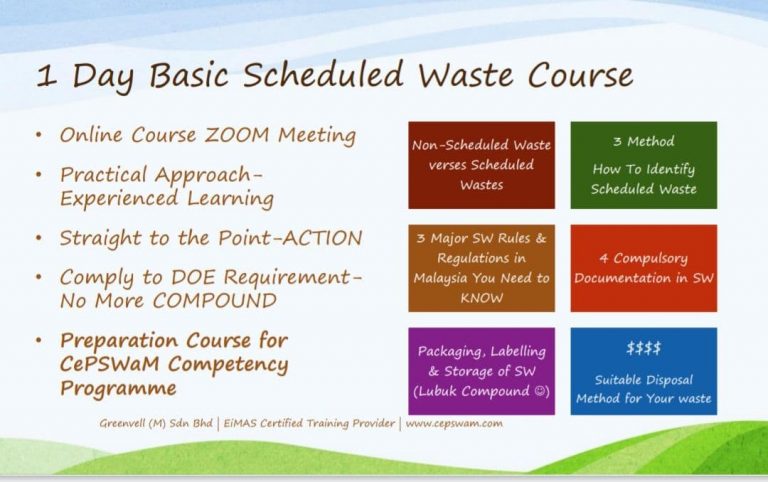 Basic Scheduled Waste Management Course 2025 – 2026 EiMAS CePSWaM ...